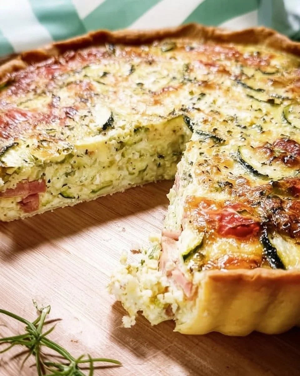 Zucchini-Quiche mit Schinken